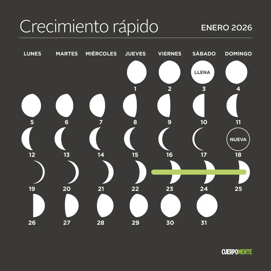 Calendario lunar de enero 2026: fases de la luna, corte de pelo y ...